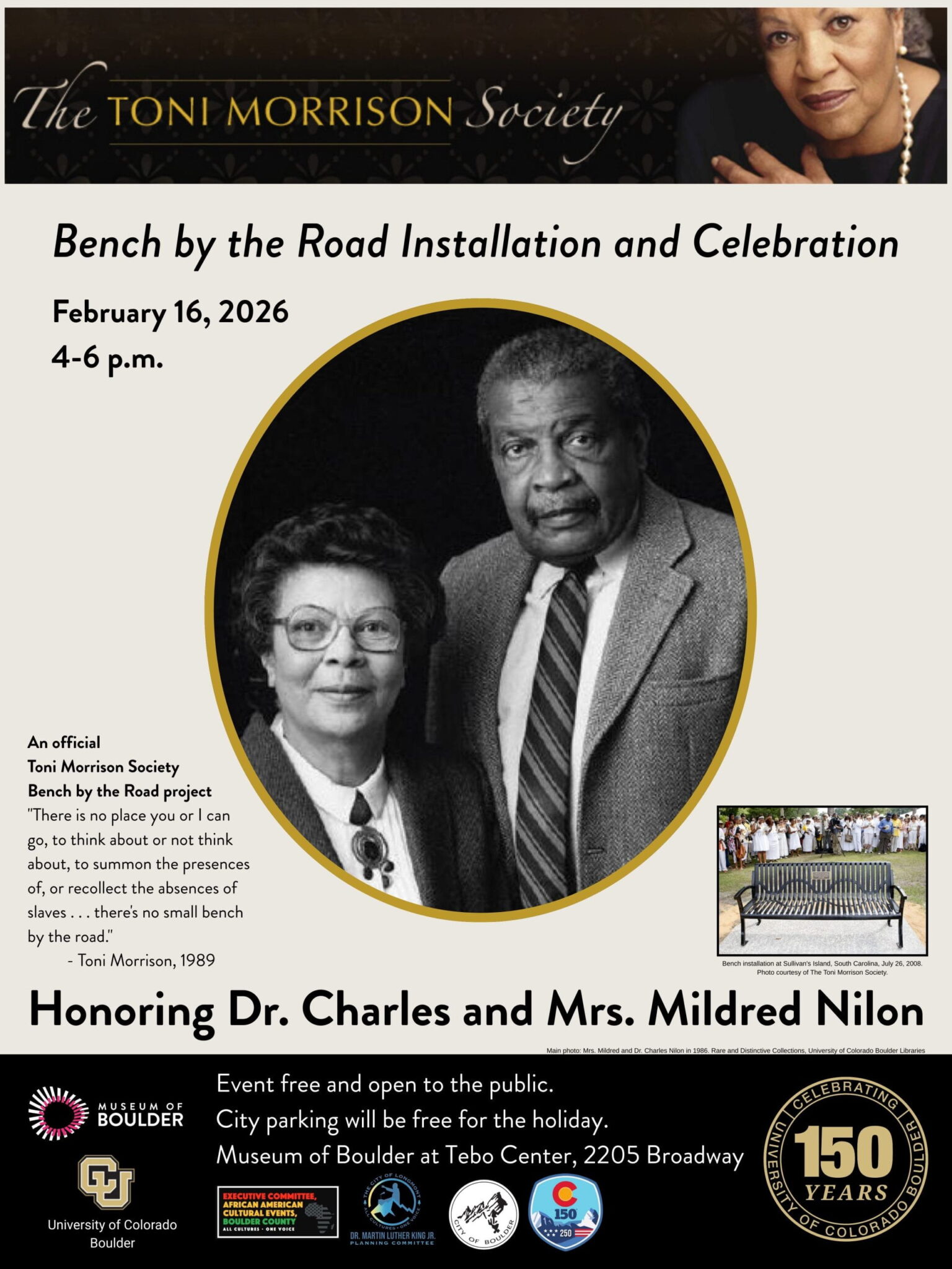 Toni Morrison Society Bench Installation and Celebration to Honor Dr ...